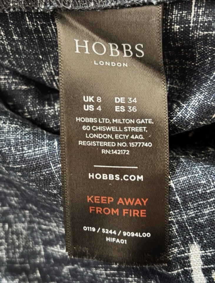Hobbs London Pineapple Print Linen Dress – UK 8 – Tie Back | eBay UK