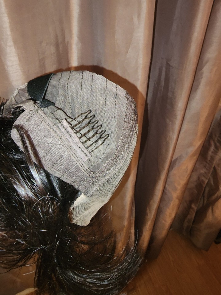 human hair wigs 100% natural bob closure with 6 inch parting on either ...