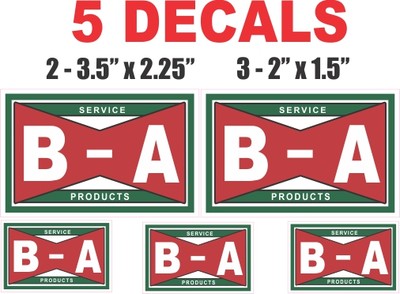 5 Rectangle BA British American Service Vinyl Decals | eBay