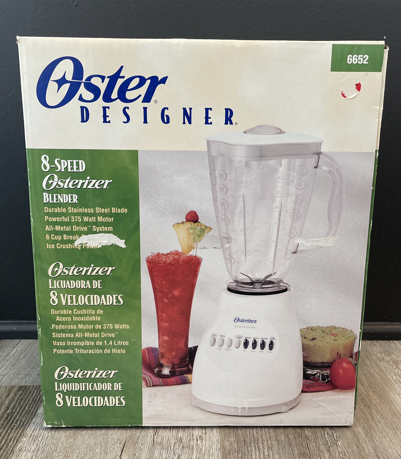 Vintage Oster Osterizer 8 Speed White Blender 6Cup Ice Crusher 1997 ...