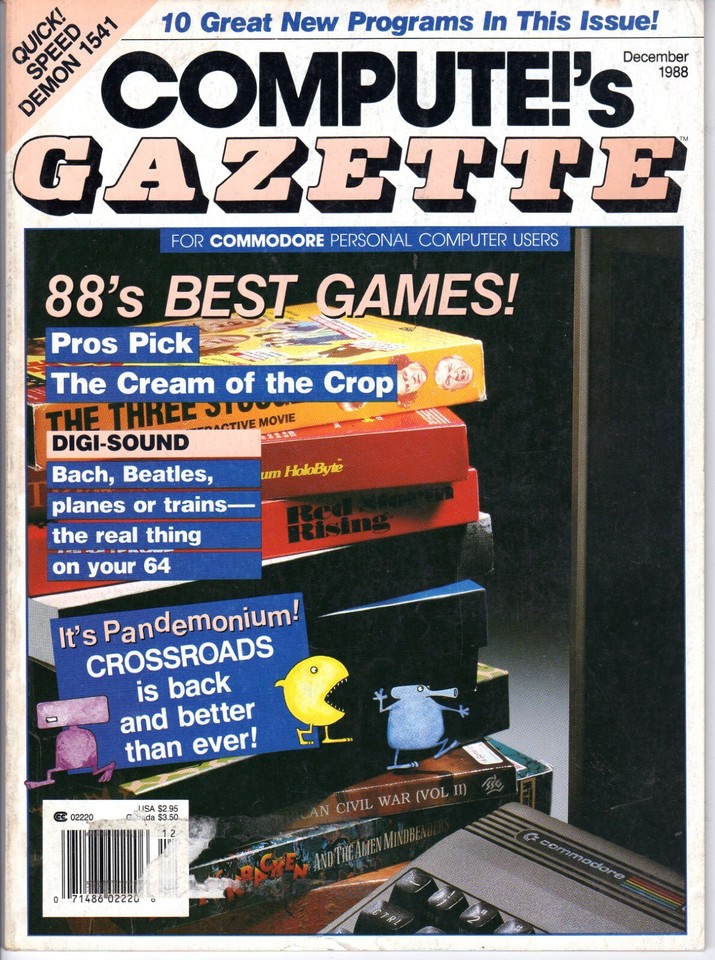 12 x 1988 Compute!Gazette Commodore 64 magazines, January to December ...