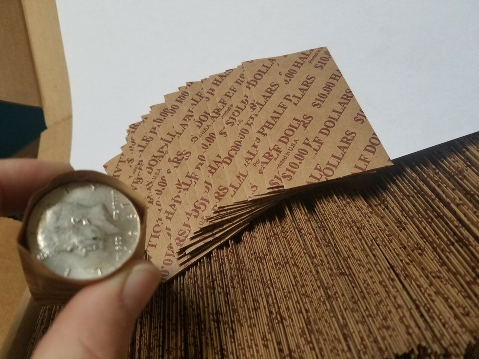 200 Pack Half Dollar, Pop-Open / Flat Paper Coin Wrappers. Tubes for ...