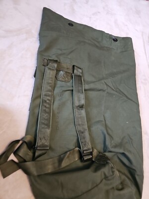Military Duffle Bag USGI OD Green Nylon Sea Bag Carry Straps Army ...