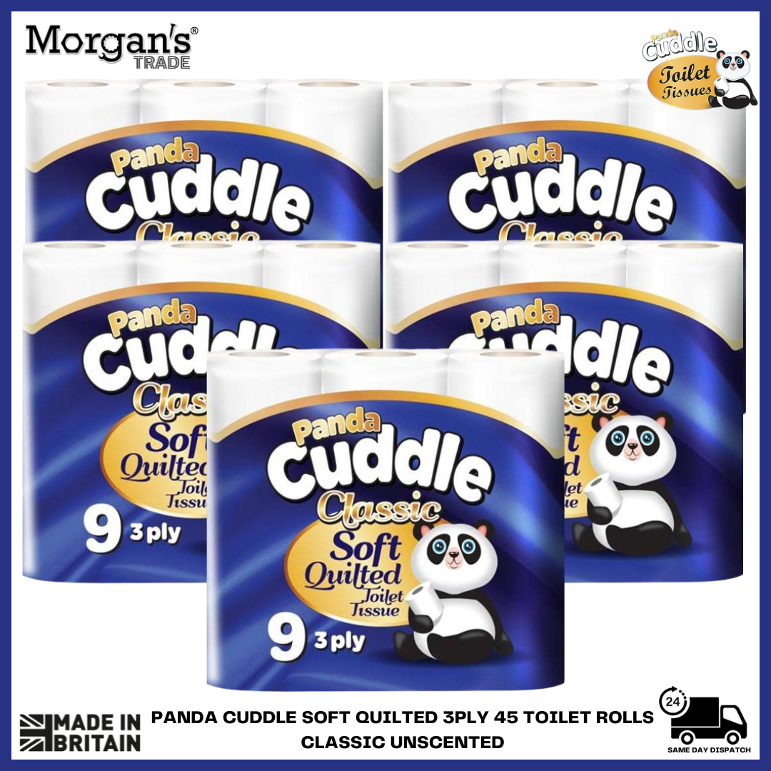 Panda Cuddle Soft Quilted 3 Ply Classic Unscented Toilet Tissue Paper ...