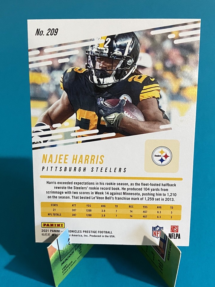 Najee Harris Rookie Card RC Prestige 2021 Panini Chronicles Pittsburgh ...
