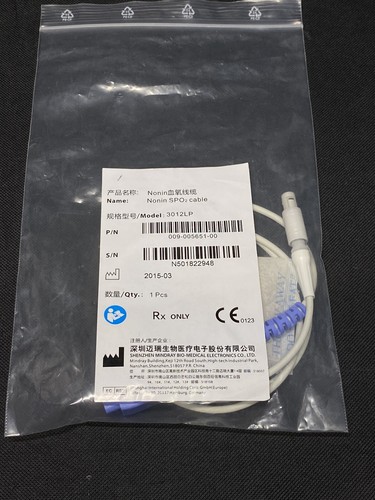 Mindray Tel-100 & Tel-200 Nonin SpO2 Cable - Model 3012LP * NEW * | eBay