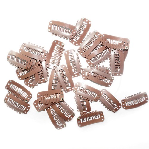 100pcs Beige Brown Black U Shaped Snap Clips 32mm for Hair Extensions 3 ...