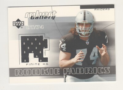 2004 Upper Deck FINITE HG ROOKIE FABRICS RELIC #FFR-RG ROBERT GALLERY ...