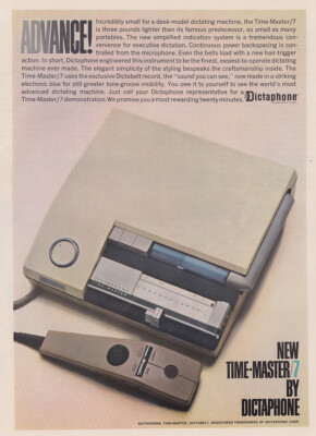 1962 Time Master Dictaphone: Advance Vintage Print Ad | eBay