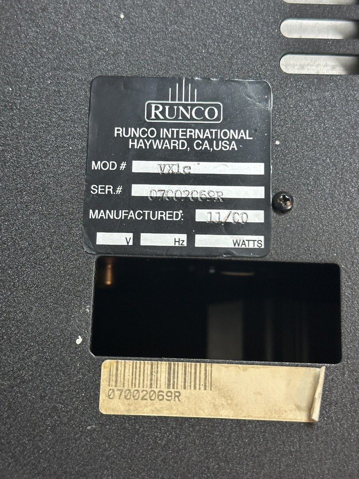 RUNCO VX-1C WideVision DLP Reflection Home Theater Projector - Works ...