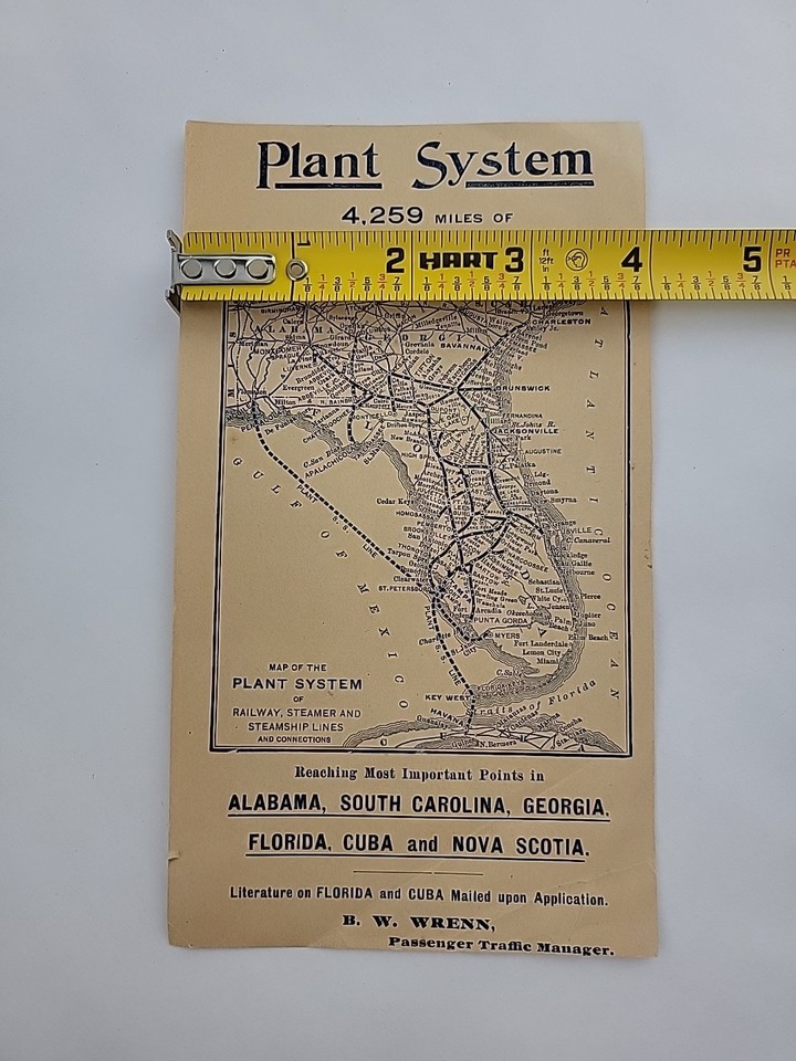 Vintage Plant System Cuba Florida Passenger Service Railroad Map ...