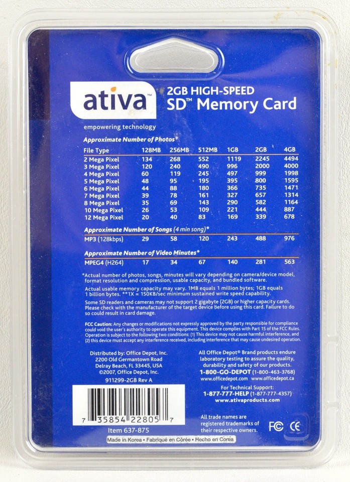 Ativa 2 GB Compact Flash Memory Card - 60x High Speed Write | eBay
