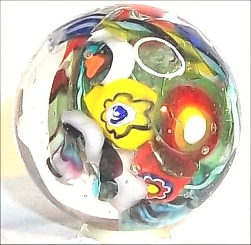 Randel Art Glass MARBLE DICHROIC LUTZ KALEIDOSCOPE 360°CHAOS 1-1/4" RAG ...