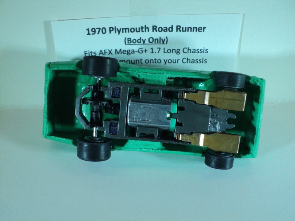 HO scale Slot Car Custom Resin body only NeonGreen Plymouth Road Runner ...