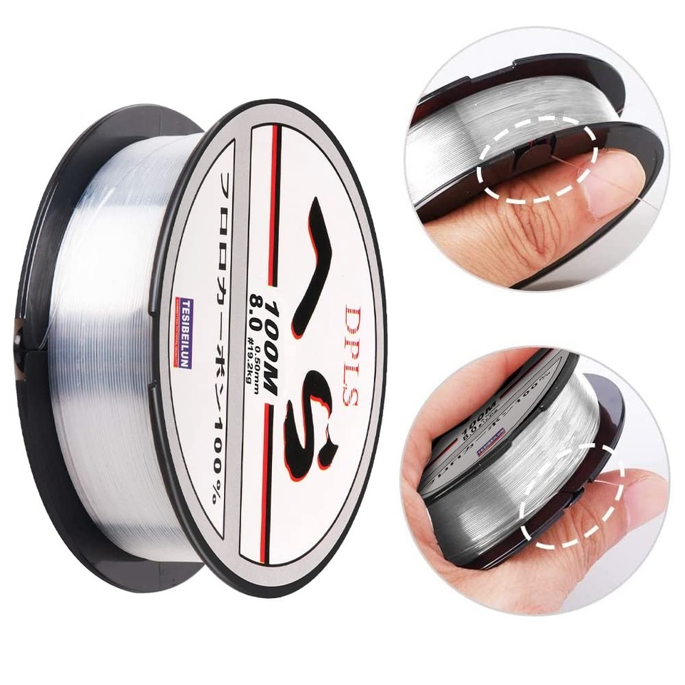 100 Meters Clear Nylon Fishing Line 0.5 mm Monofilament Strong Tension ...