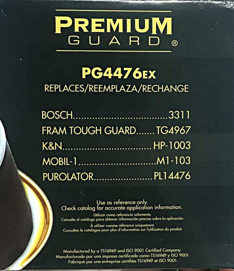 PREMIUM GUARD PG4476EX OIL FILTER FOR CHEVROLET LEXUS PONTIAC SCION ...