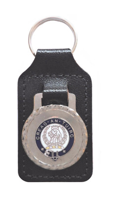 MacLaren Scottish Clan Black Leather & Enamel Key Fob | eBay