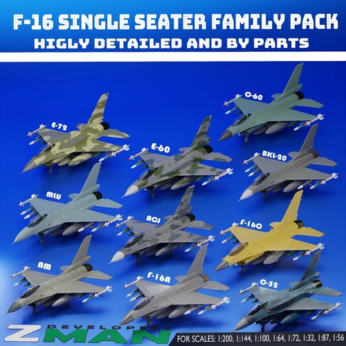 3D Printed 1/144 Full line of U.S. F-16 jet fighters Unpainted Model | eBay