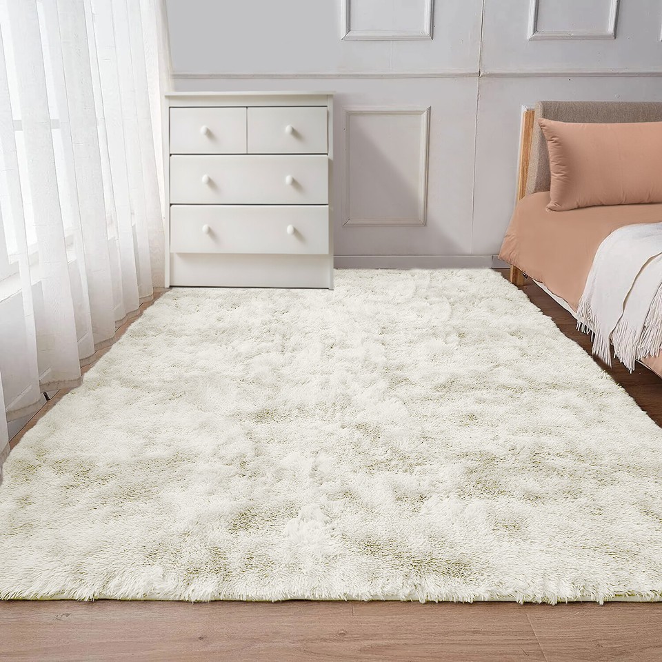 Shaggy Fluffy Area Rug Anti Skid Living Room Bedroom Carpet Ultra Soft ...