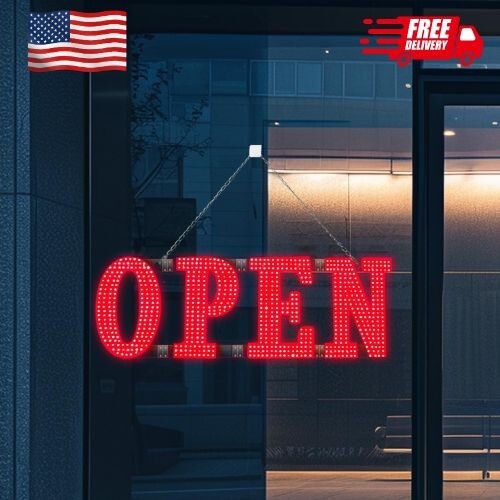 40"x14" Large LED Open Signs for Business, Unique Design Super Bright ...