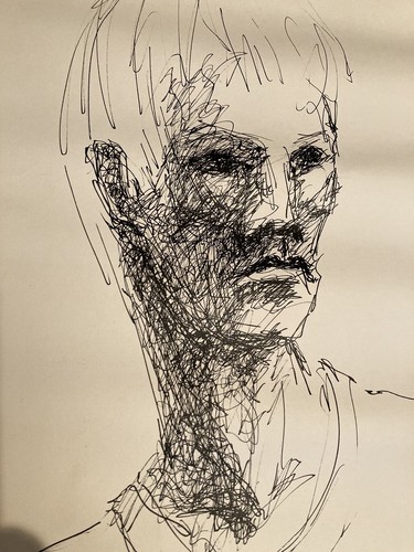 Malcom’s Edgar Case untitled Portrait Drawing Signed American Artist | eBay