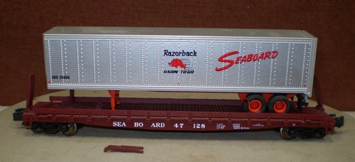 409) S Gauge MTH 35-76016 Seaboard Flatcar 47128 w/48' Trailer 30806 ...