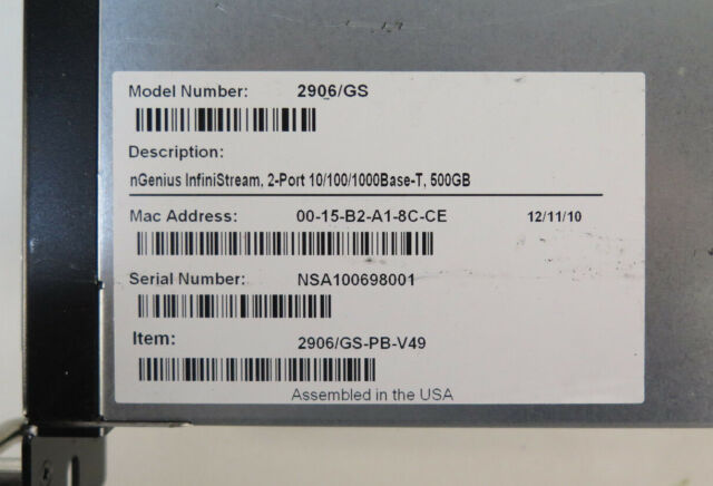 Netscout nGenius InfiniStream 2906/GS 2 Port 500GB Network Analyzer ...