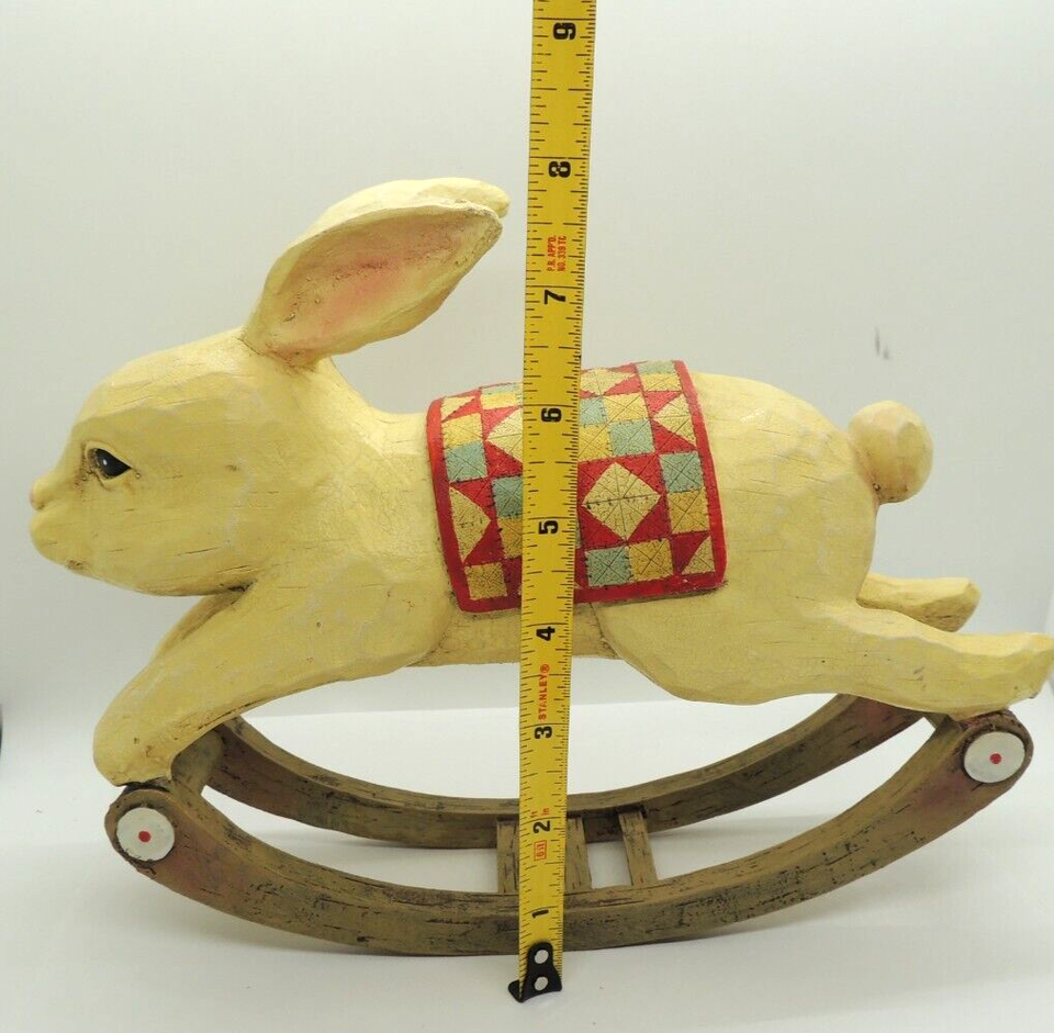 Rocking Rabbit Bunny with Quilt Folk Art Decor Easter Spring Folk Art ...