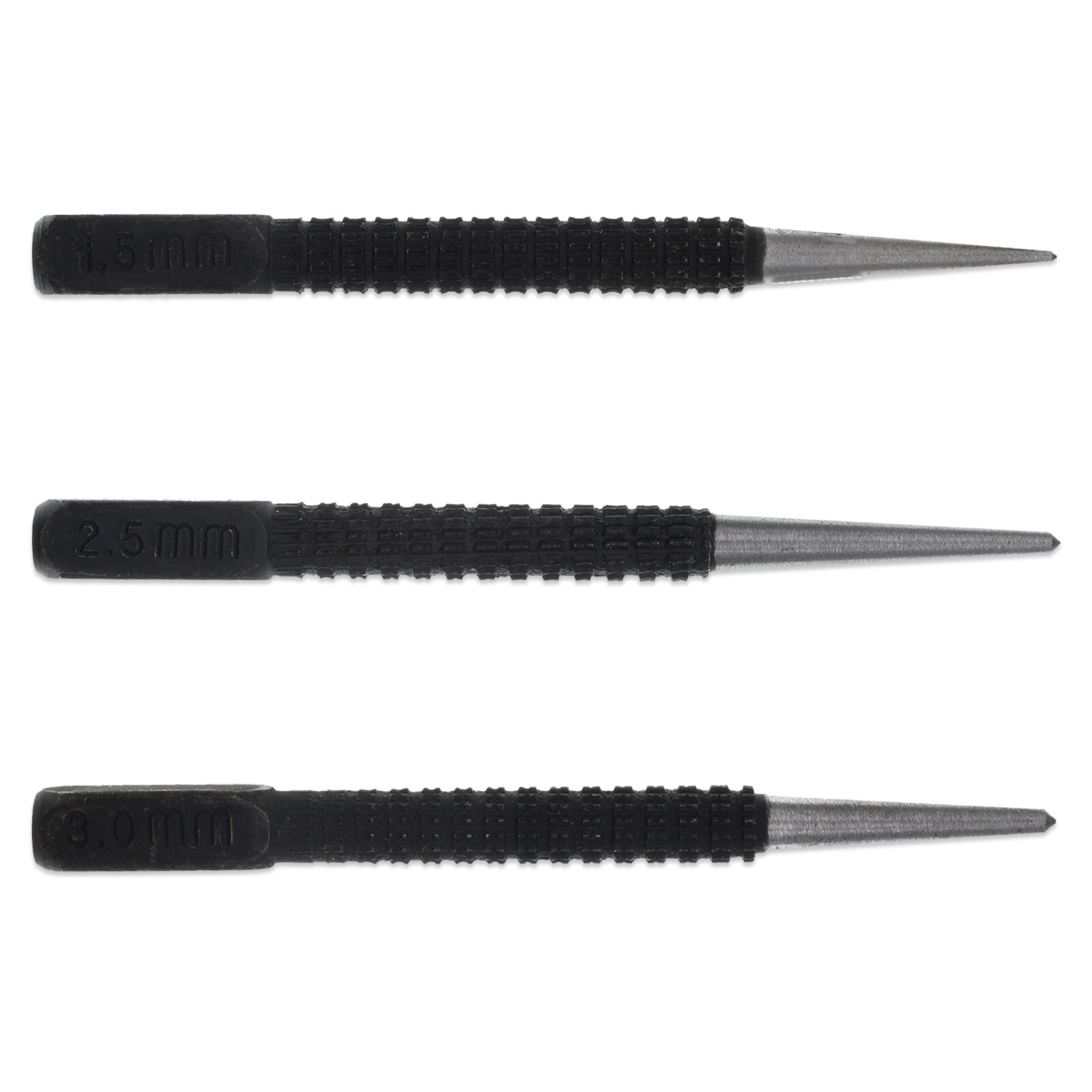 3Pc CENTRE PUNCH SET Steel Drilling Marker Mark Point Scribe Pops Pin ...