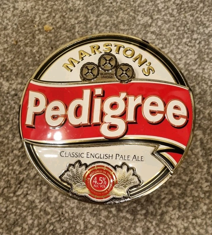 Marston's Pedigree Brewery Real Ale Beer Pump Clip Metal Badge | eBay