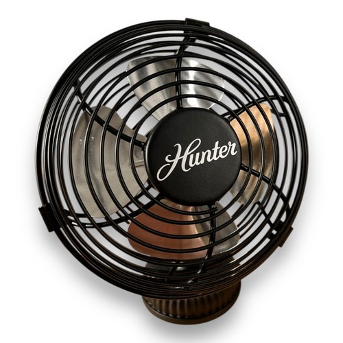 Hunter Retro USB Desk Fan 4" Matte Black Mini Personal Desktop Fan ...