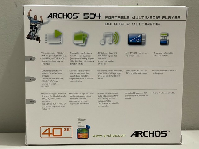 Archos 504 Gray/Silver (40 GB) Digital Media Player for sale online | eBay