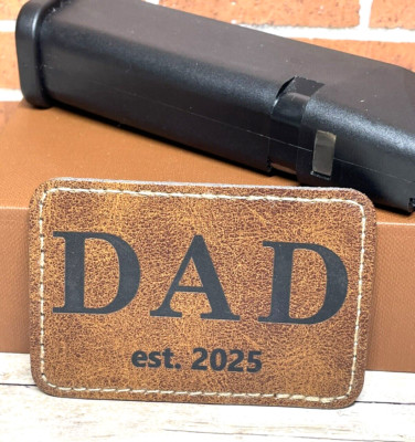 Brown Leatherette Tactical Dad Patch Iron on Adhesive for Hats, Bags ...