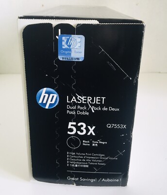 HP LaserJet Duel Pack 53X Q7553X Black Genuine HP Sealed | eBay