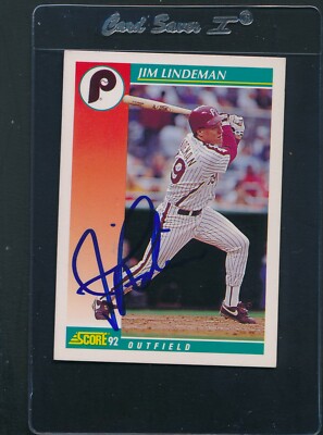 1992 Score #321 Jim Lindeman Phillies Signed Auto *C5649 | eBay