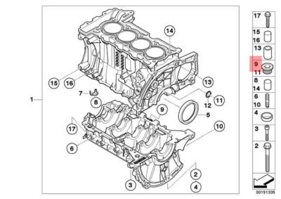 Genuine BMW E46 E60N E61N Engine Block Gaket Ring Screw Plug OEM ...