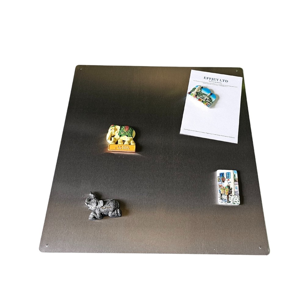 Brushed Stainless Steel Magnetic Notice Message Board Memo A4 A3 A2 A1 ...