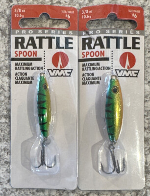 2 Packs VMC Pro Series Rattle Spoon Ice Fishing Lure 3/8 OZ Perch | eBay