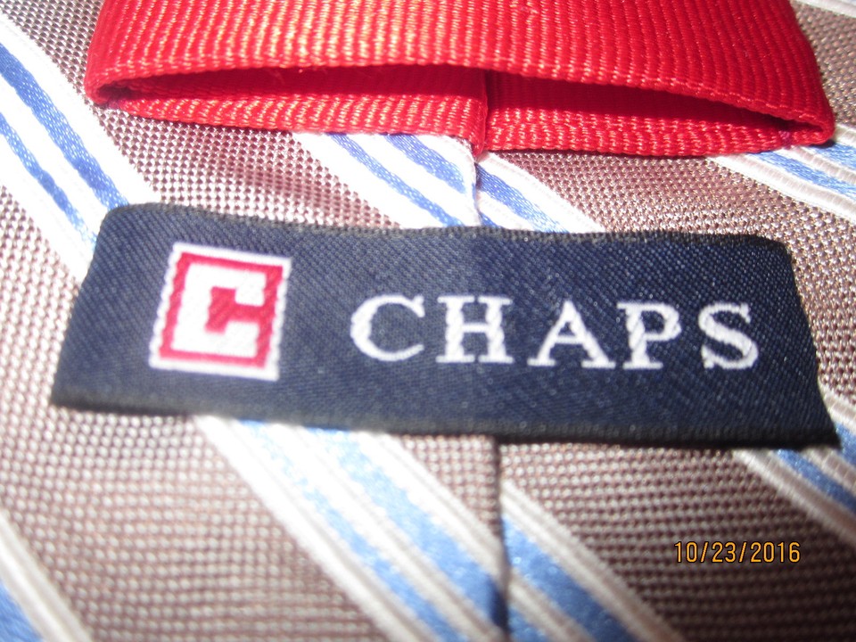 Chaps Ralph lauren Sand Striped Silk Neck Tie | eBay