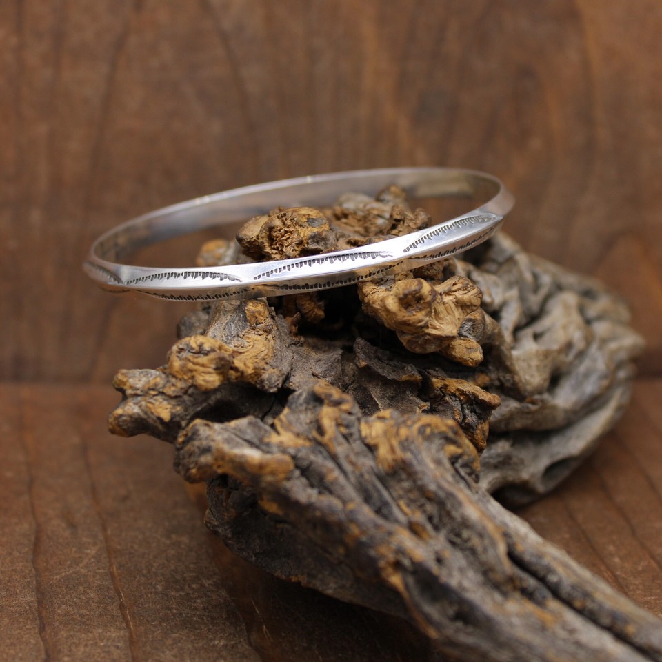 *Sterling Silver Triangle Wire Southwest Bangle Bracelet by Tahe | eBay