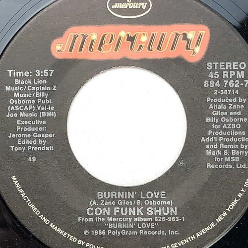 Con Funk Shun 45 RPM 7" Single Candy / Burnin' Love Record Mercury 1979 ...