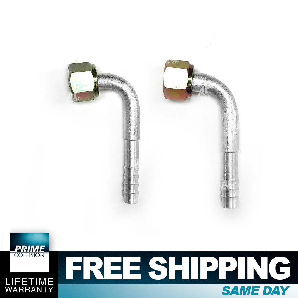 90 Degree AC Fitting KIT Female Standard Aluminum O-Ring Hose | Size #6 ...