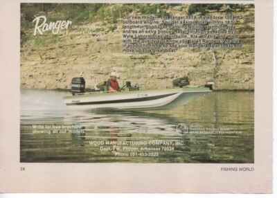 Print Ad 1976 Ranger 185A Bass Boat by Forrest L Wood-Rated for 150 hp ...