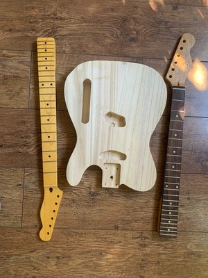 Telecaster guitar project , 1 off body plus two necks , both necks fit ...