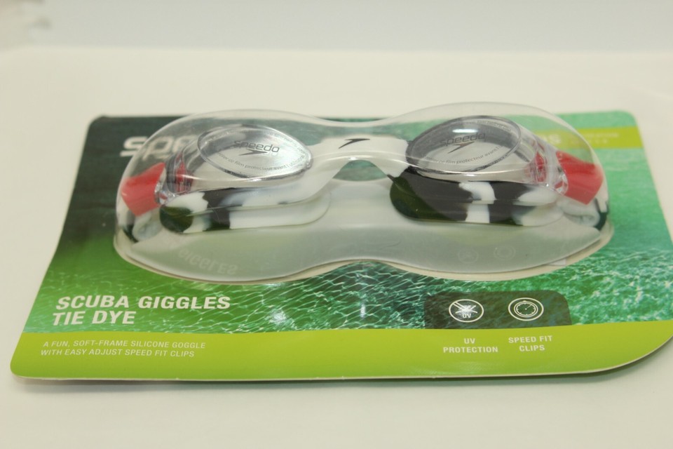 Speedo KIDS Age 3-8 Black White Swimming Goggles UV Protection Speed ...