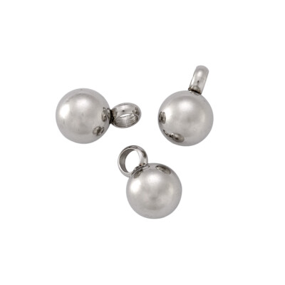 50pcs 304 Stainless Steel Tiny Mini Ball Charms Pendants End Pieces ...
