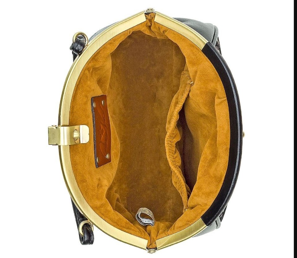 PATRICIA NASH PORTAFINA FRAME LEATHER BLACK VELVET JACQUARD CROSSBODY ...