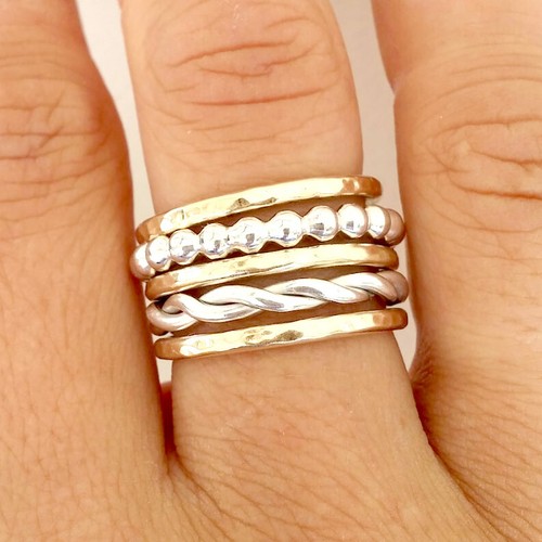 Stacking Ring 925 Sterling Silver Statement Women Jewelry Gift For Her ...