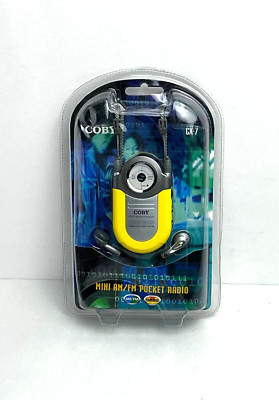 COBY CX-7 MINI AM/FM POCKET RADIO DBBS W/EAR PHONES AND NECK STRAP | eBay