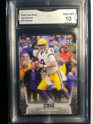 2020 Leaf Draft Base Joe Burrow RC #01 GMA 10 Gem MT Bengals | eBay